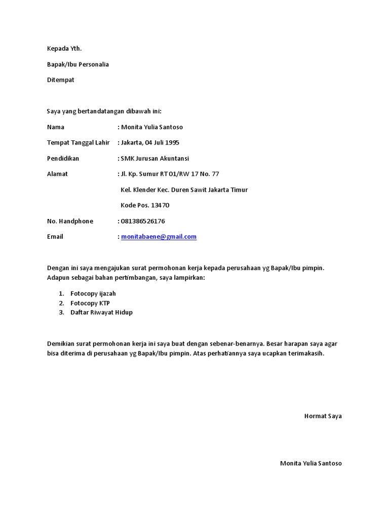 CV Lamaran Kerja 2 | PDF | Ilmu Sosial | Kesehatan Holistik CV Lamaran Kerja 2 | PDF | Ilmu Sosial | Kesehatan Holistik