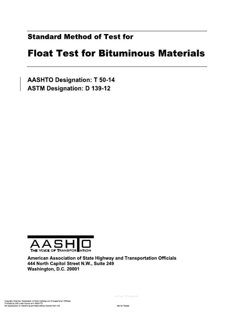 Aashto T 50-2014 | PDF