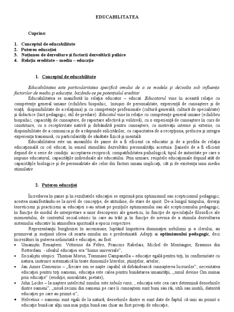 Educabilitatea | PDF