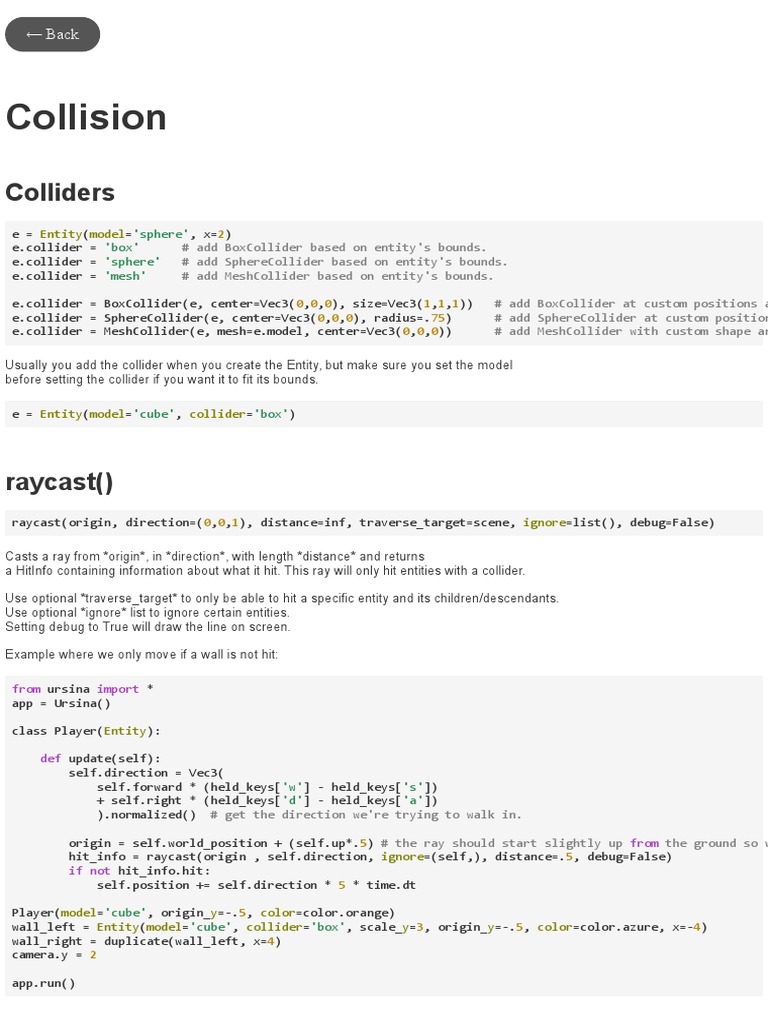 Ursina Collision | PDF | Computing