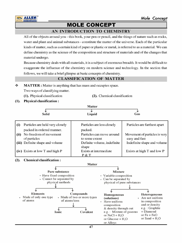 04 - MOLE CONCEPT T Material | PDF