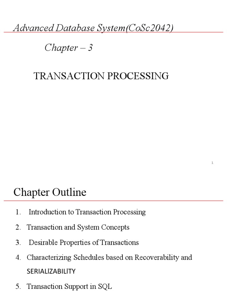 Chapter - 3 Transaction Processing | Download Free PDF | Database Transaction | Information Science