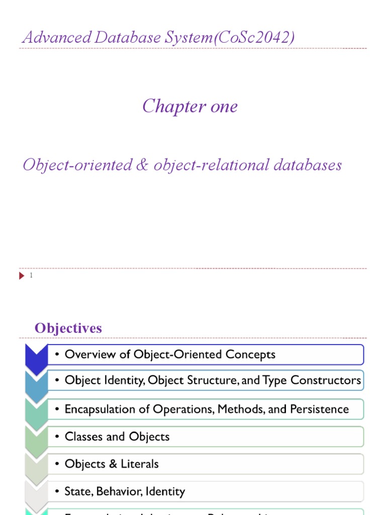 Chapter - 1 Object-Oriented & Objectrelational Databases | PDF | Databases | Class (Computer ...