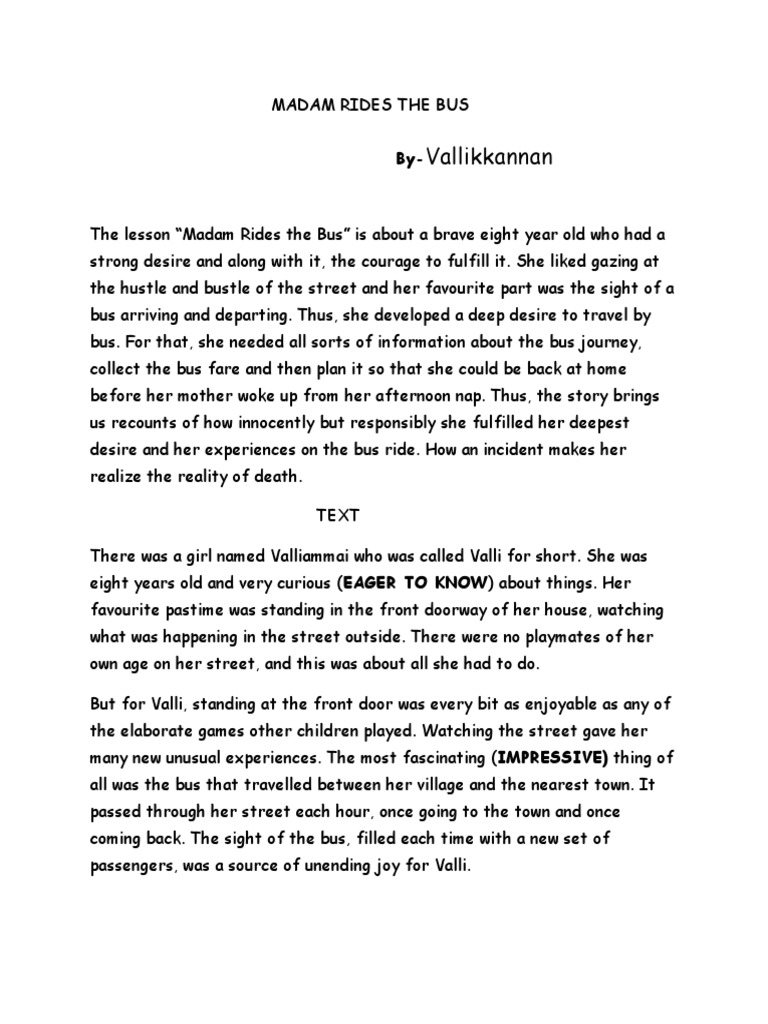 MADAM RIDES THE BUS - Compressed | PDF | Conductor (Rail) | Transport