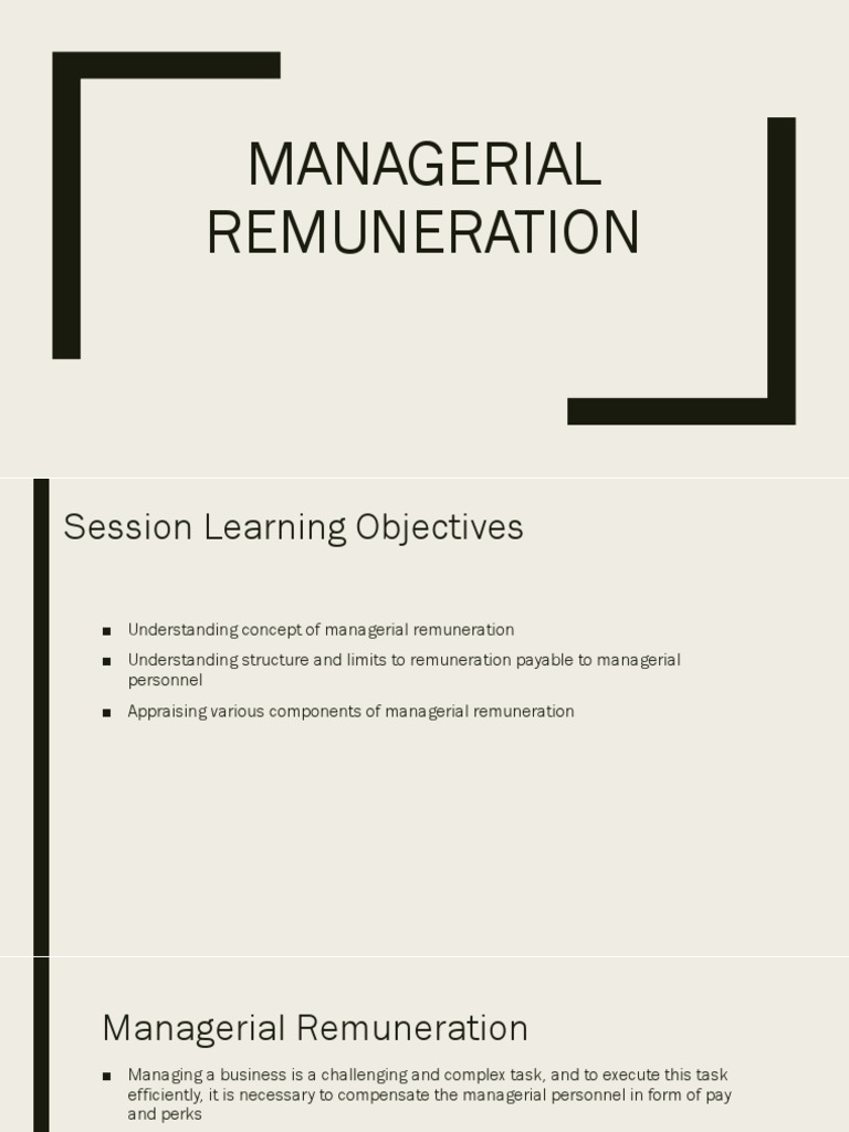Managerial Remuneration | PDF | Employee Benefits | Bankruptcy