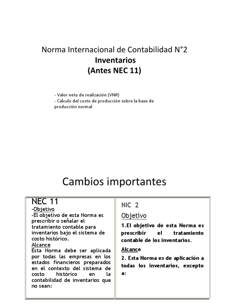 Nic 2 Inventarios | PDF | Contabilidad | Precios