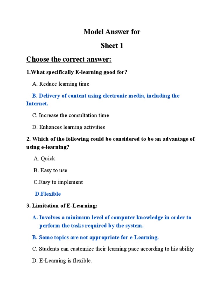 ELearning Sheet | PDF | Educational Technology | Distance Education