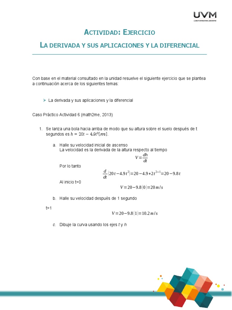 Derivadas y Aplicaciones | PDF | Derivado | Velocidad