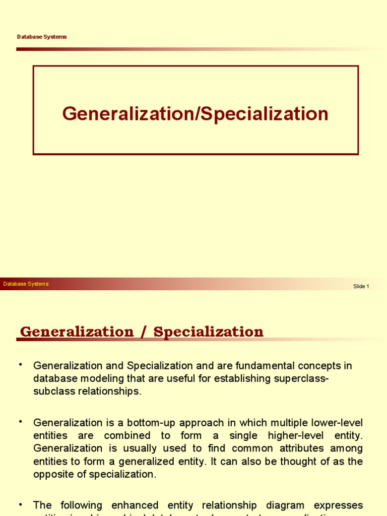 Generalization/Specialization: Database Systems | PDF | Inheritance ... Generalization/Specialization: Database Systems | PDF | Inheritance ...