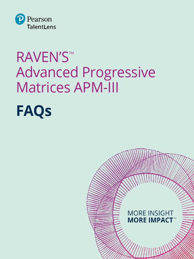 Ravens APM III Item Banked FAQS | PDF | Cognitive Science | Cognition