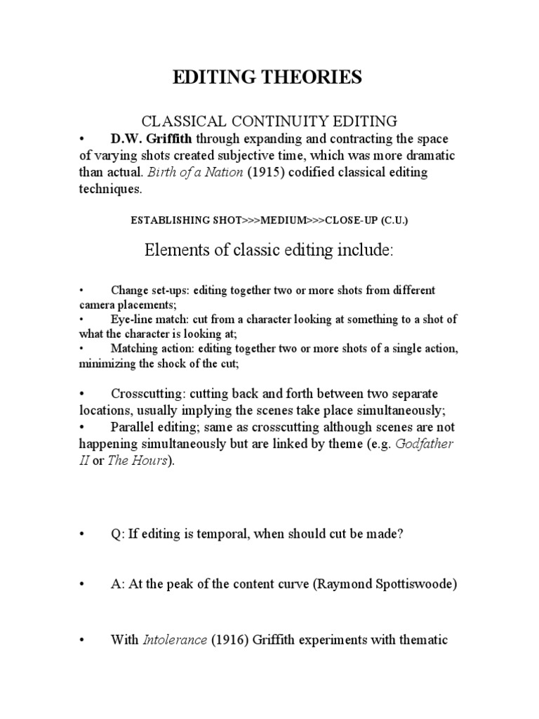 Editing Theories 1 | PDF