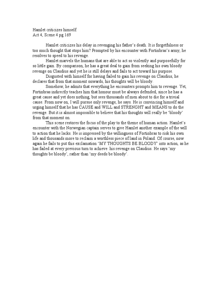 Hamlet-Act 4, Scene 4 | PDF
