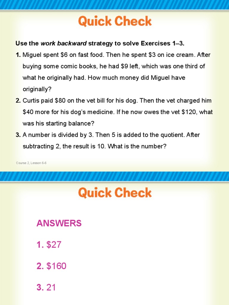 Chapter 6 Lesson 6 Presentation Course 2 | PDF | Inequality ...