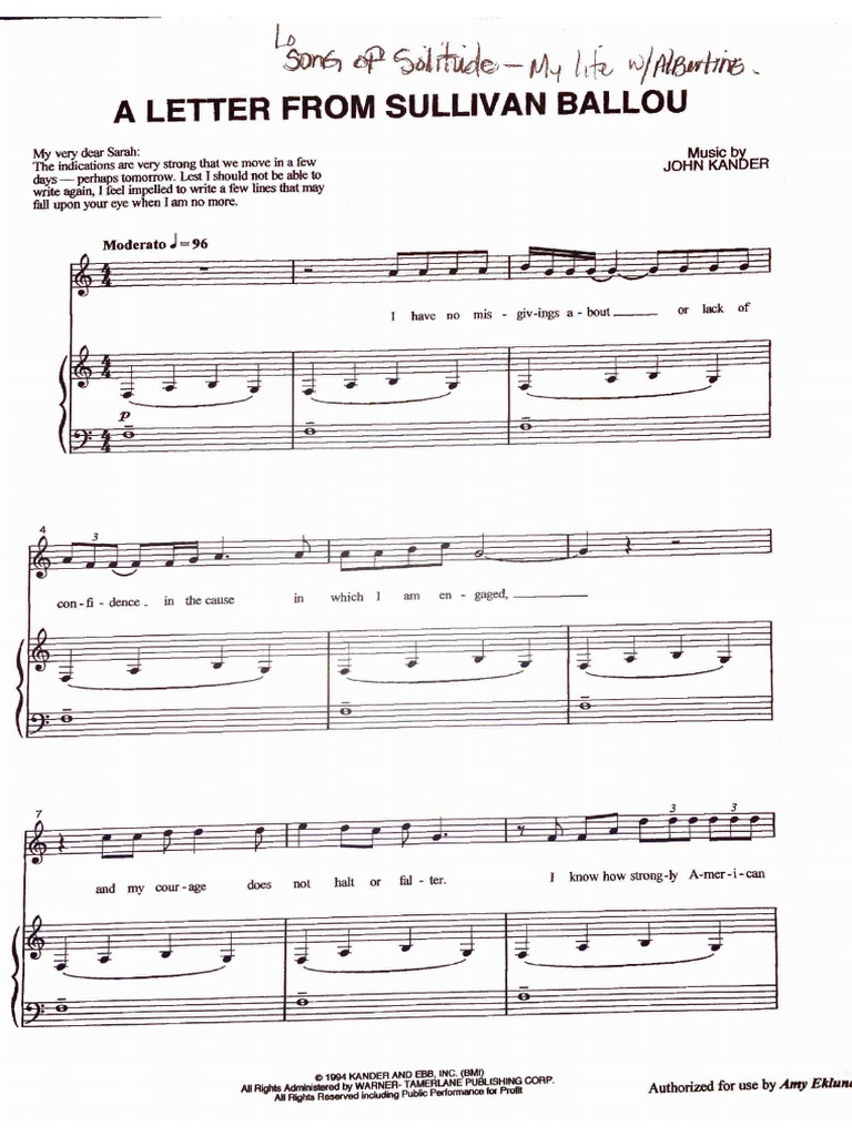 A Letter From Sullivan Ballou | PDF