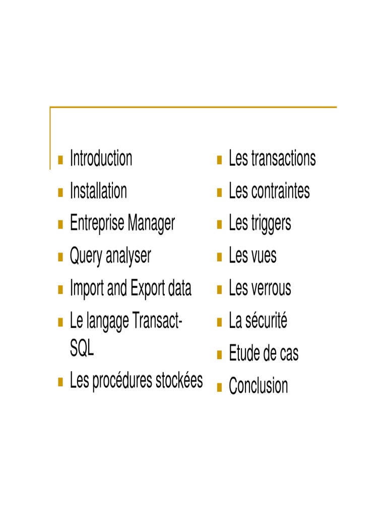 SQL Server Support Du Cours | PDF | Microsoft SQL Server | SQL