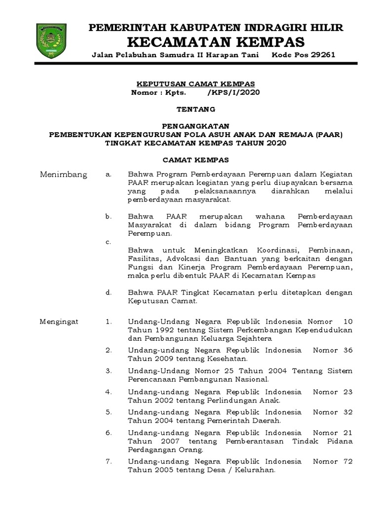 SK Paar Kecamatan Kempas | PDF