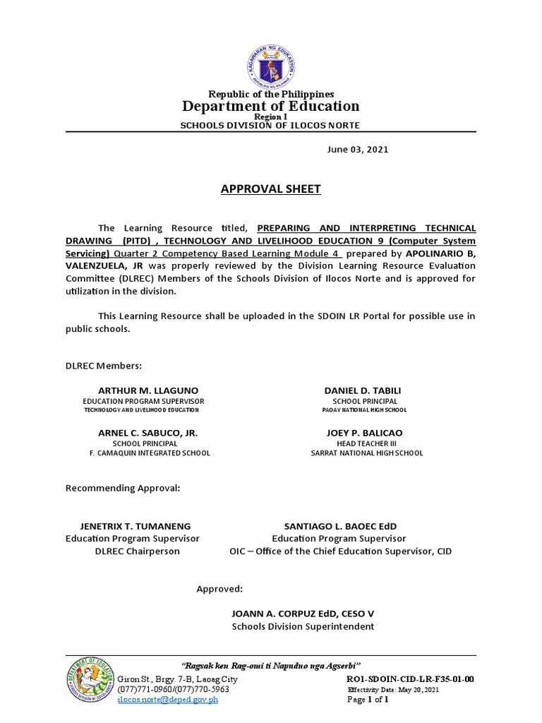 Department of Education: Approval Sheet | PDF | Computer Science ...