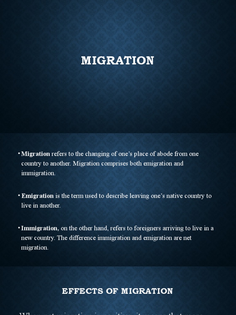 Migration Notes | PDF | Immigration | Human Migration