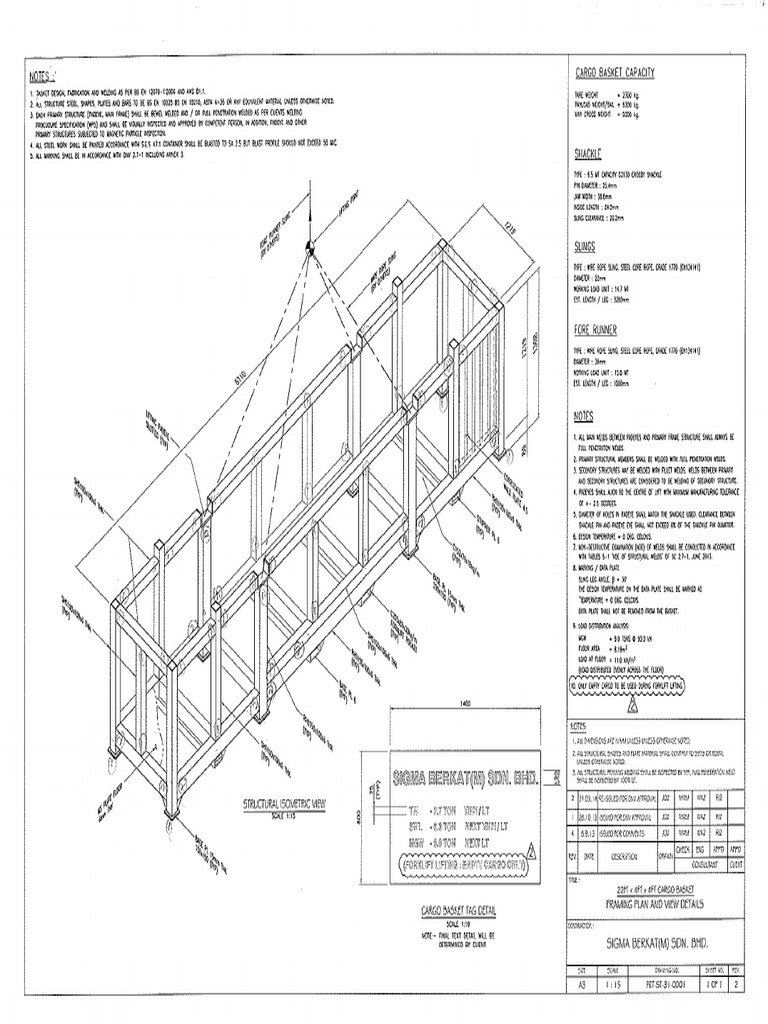 Cargo Basket 22ft X 4ft X 4ft DWG - Meter Run | PDF