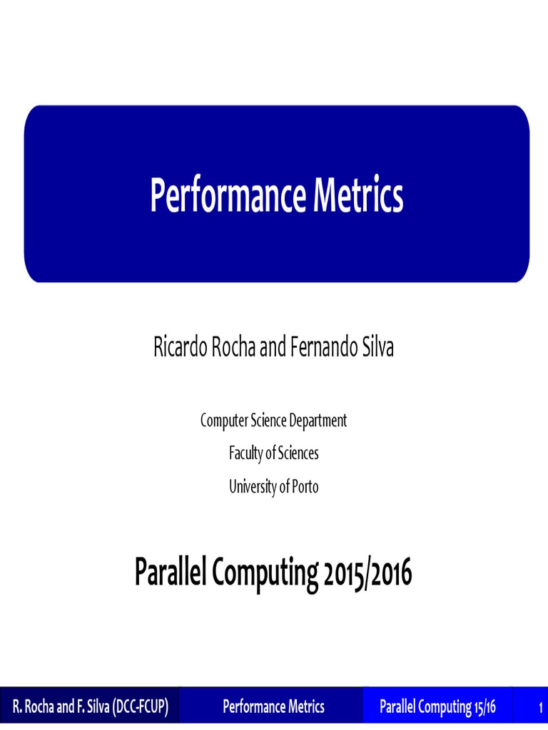 Performance Metrics Parallel Computing 2015 2016 Pdf Central Processing Unit Parallel