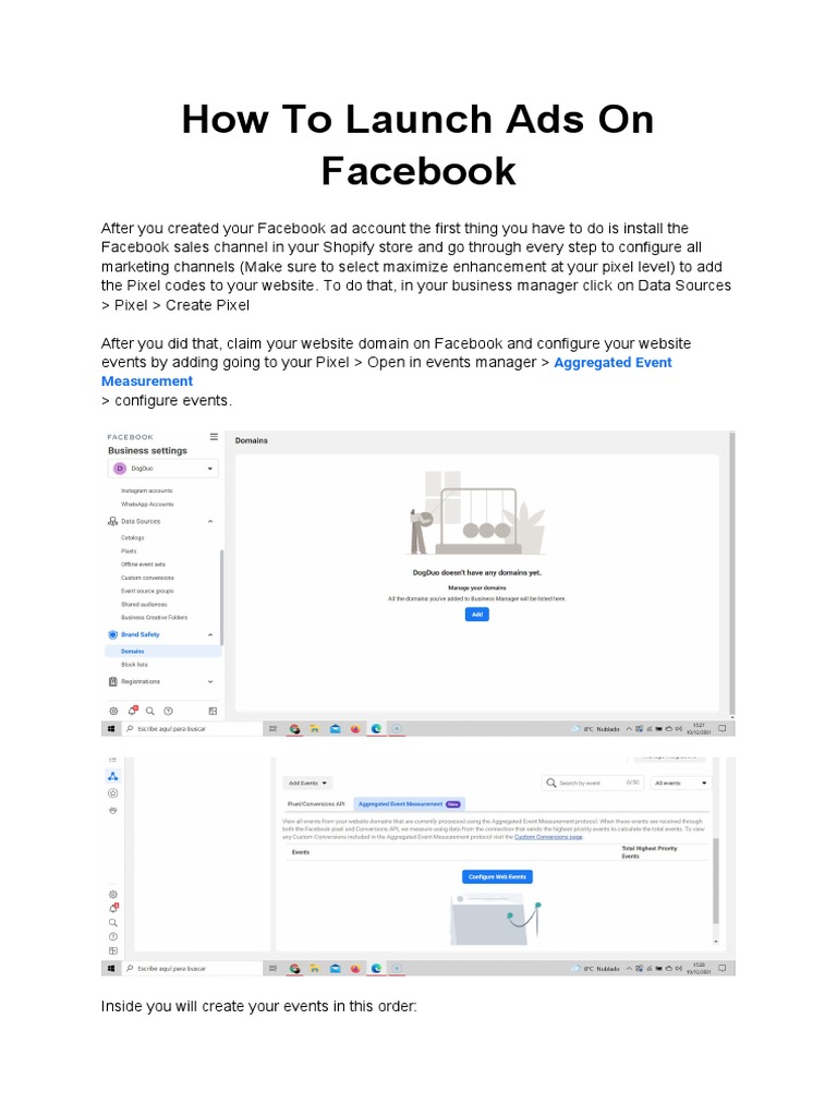 How To Launch Ads On Facebook | PDF | Facebook | Mass Media