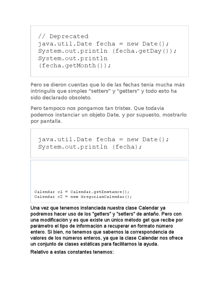Fecha | PDF | Java (lenguaje de programación) | HTML