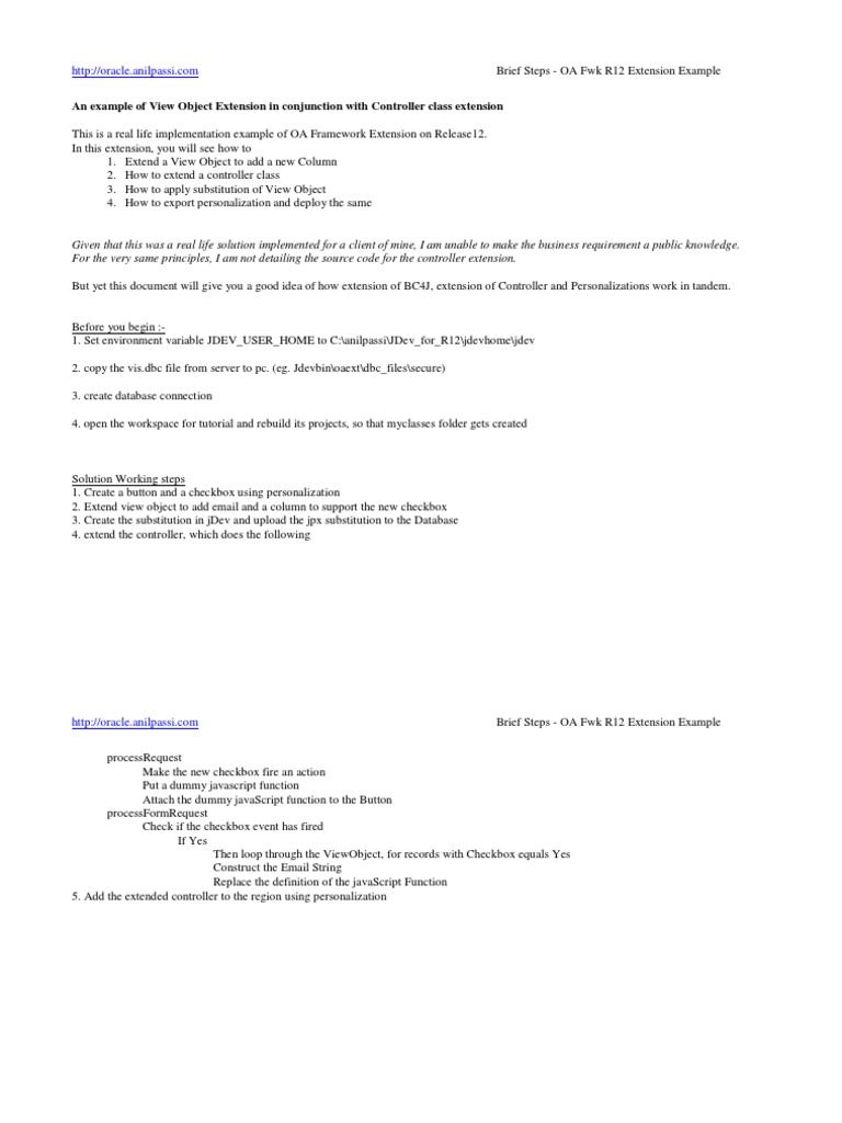 OA Fwk R12 Extension | PDF | File Transfer Protocol | Java Script