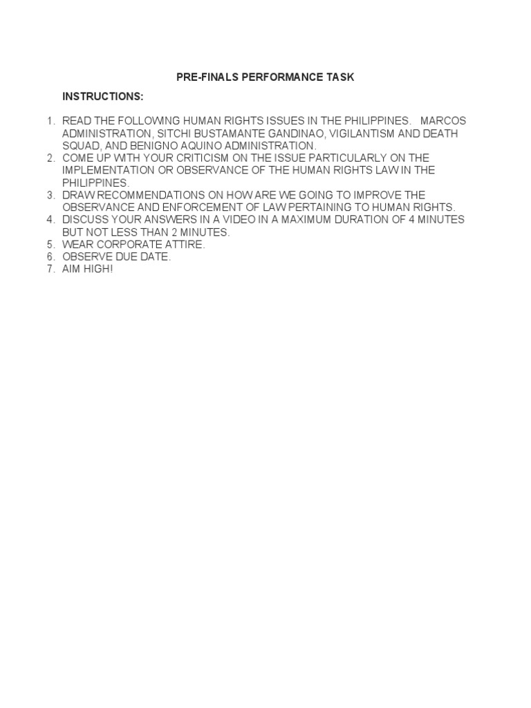 Pre-Final Performance Task | PDF