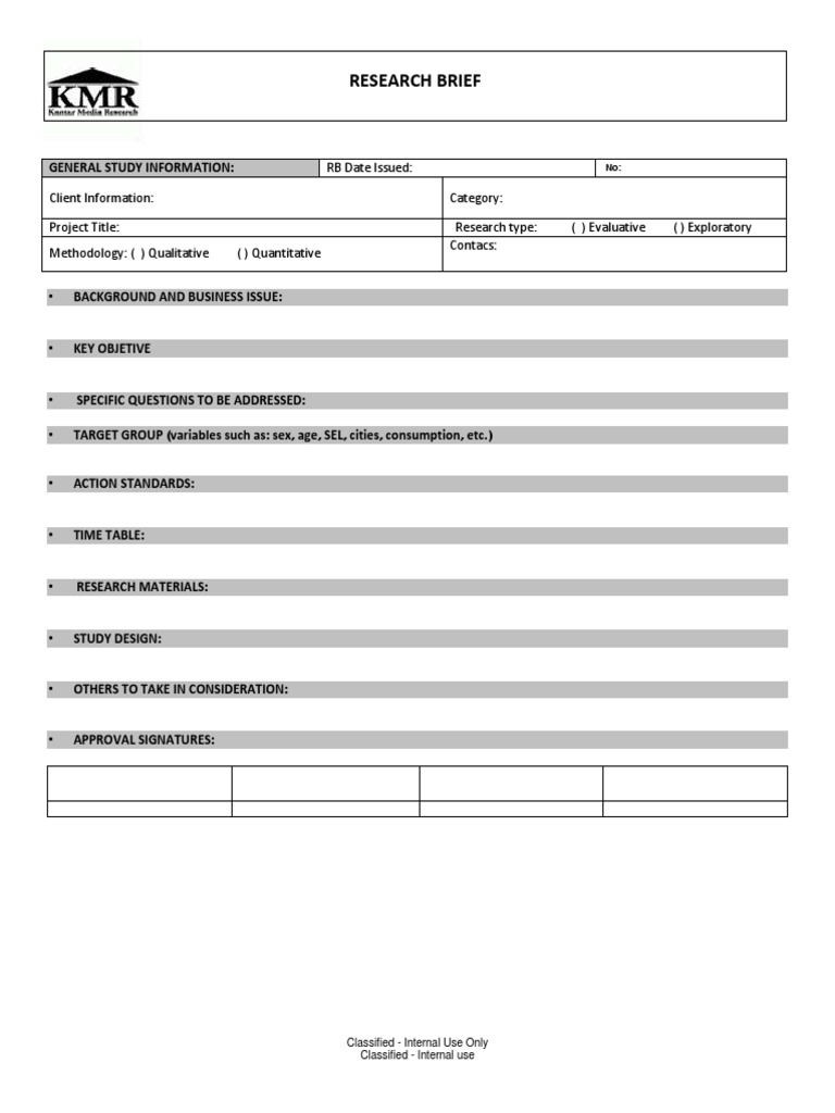 Template Brief - Market Research - Kantar Nielsen | PDF