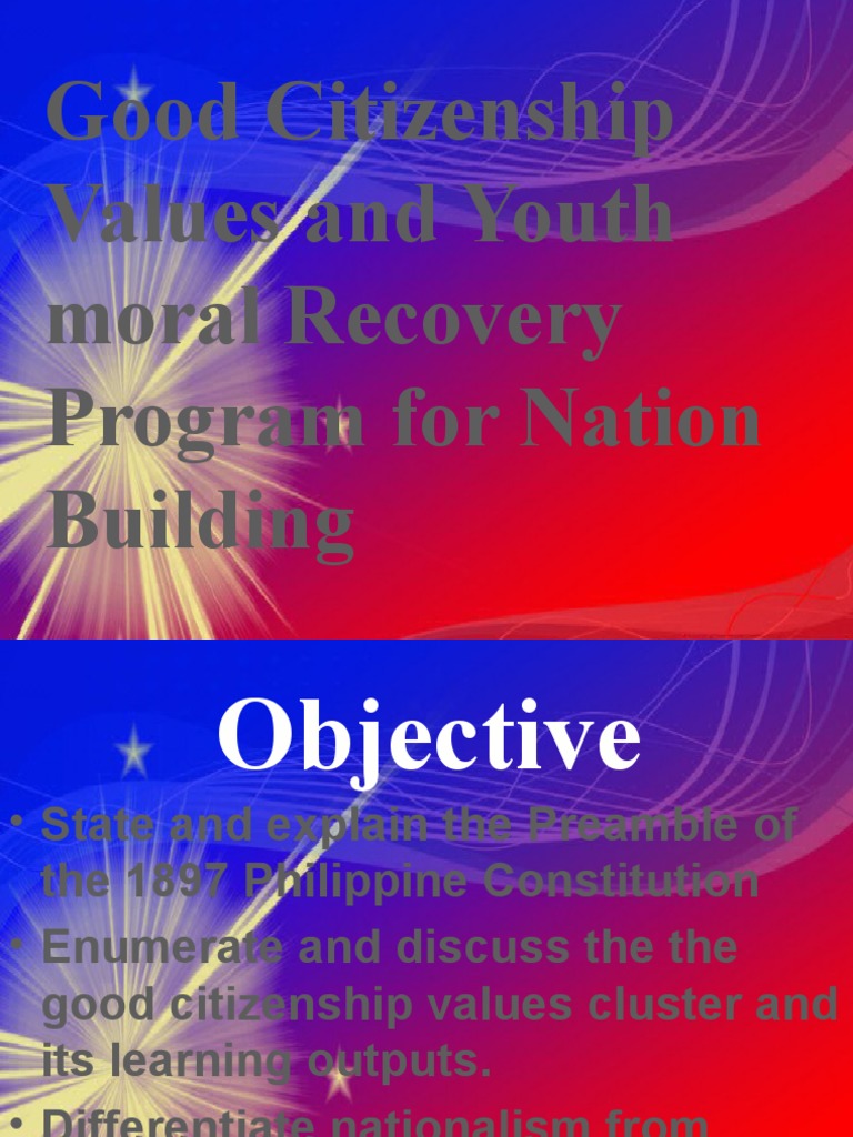 Good Citizenship Values for Nation Building | PDF | Citizenship | Family