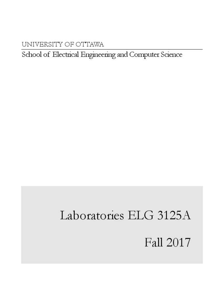 LabManual ELG3125A Fall2017 | PDF | Computer Science | Computer Engineering