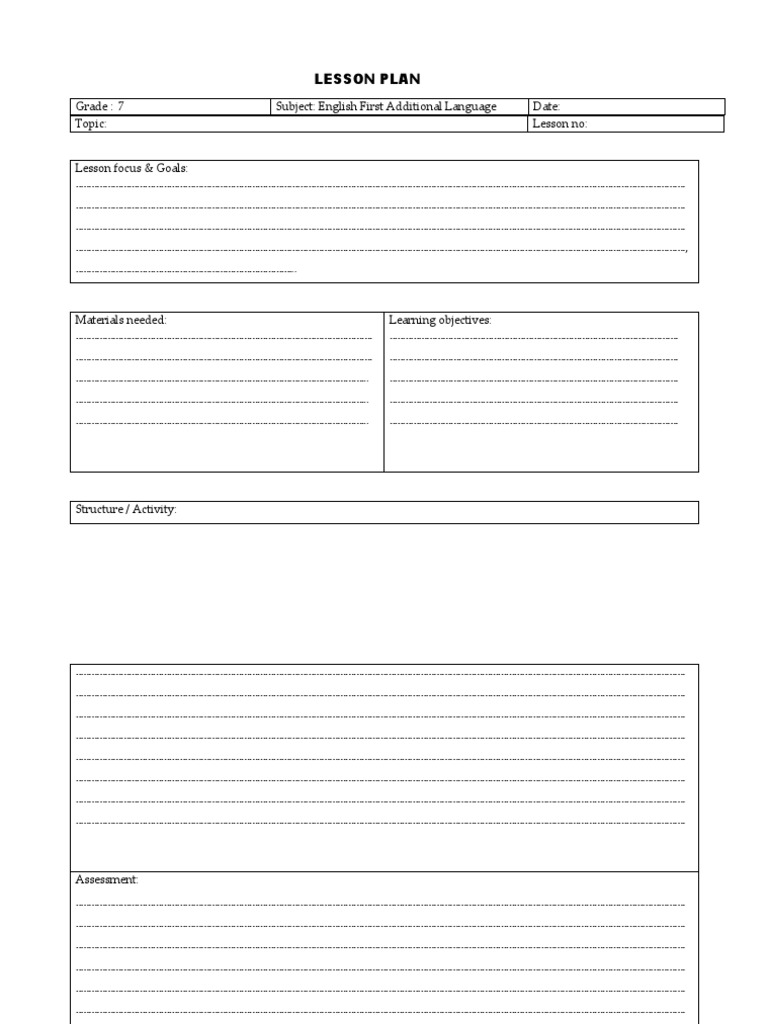 LESSON PLAN Grade 6 SS | PDF