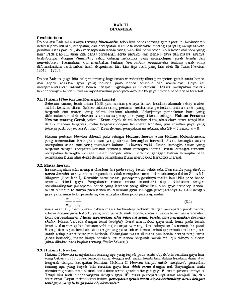 BAB 3 Dinamika | PDF