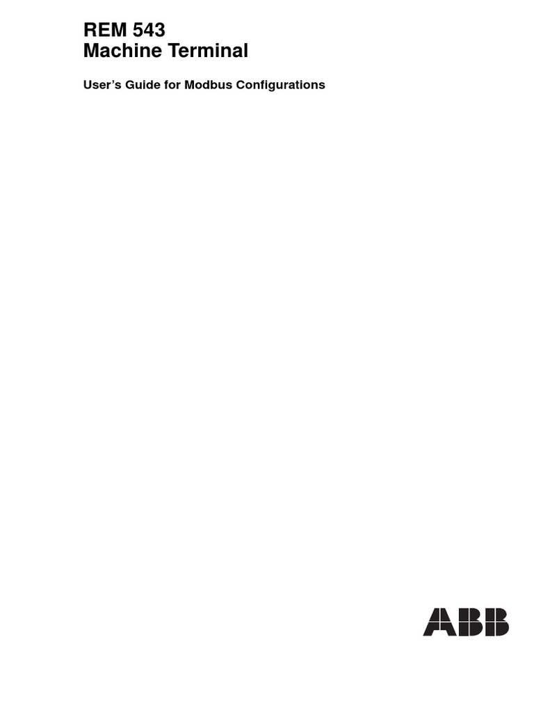 REM 543 Machine Terminal: User's Guide For Modbus Configurations | PDF ...