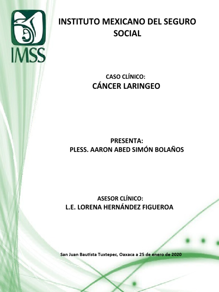 DEL DOCUMENTO] "Caso clínico de cáncer laríngeo: Cuidados de enfermería ...