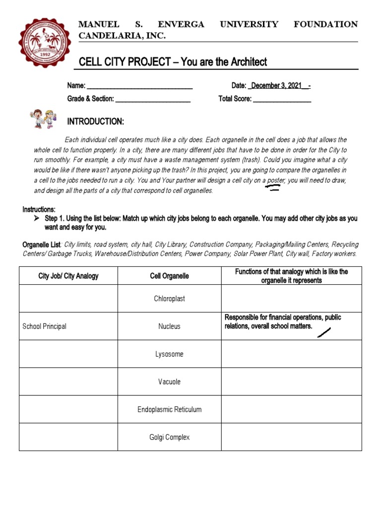 CELL CITY PROJECT - You Are The Architect: Manuel S. Enverga University ...