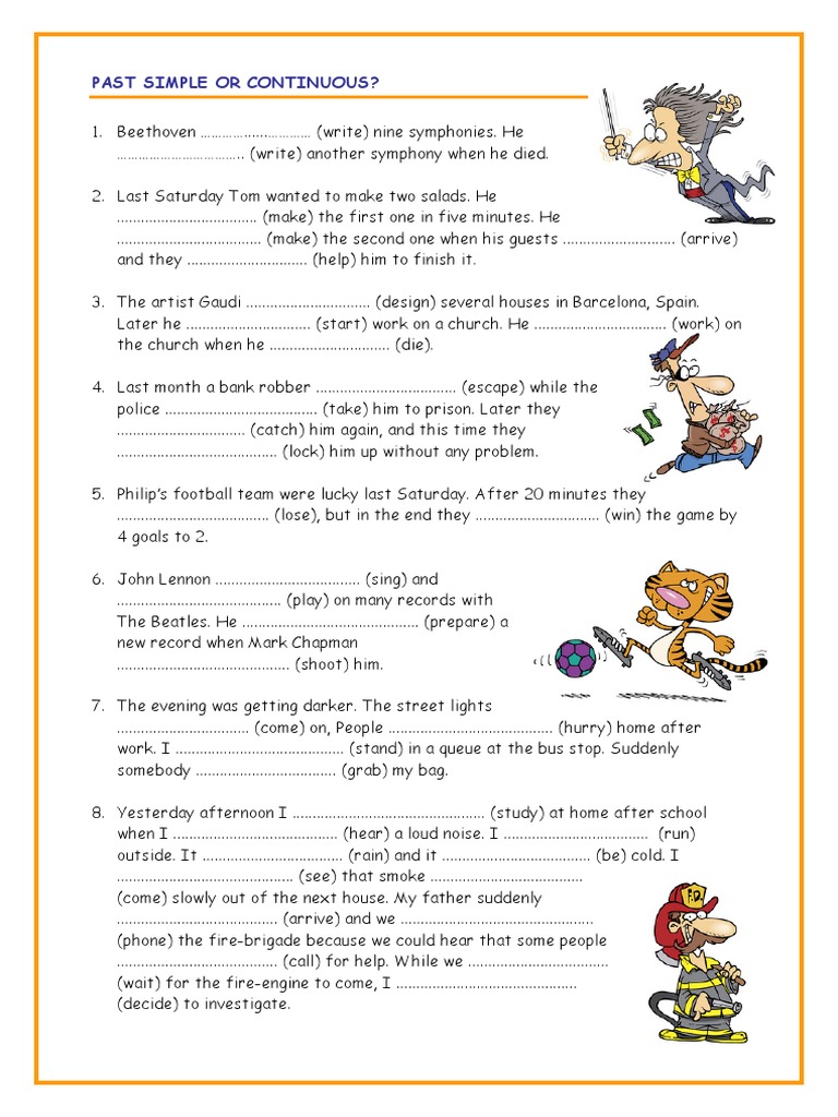 Past Simple Vs Past Continuous-1-Ws | PDF | The Beatles | John Lennon