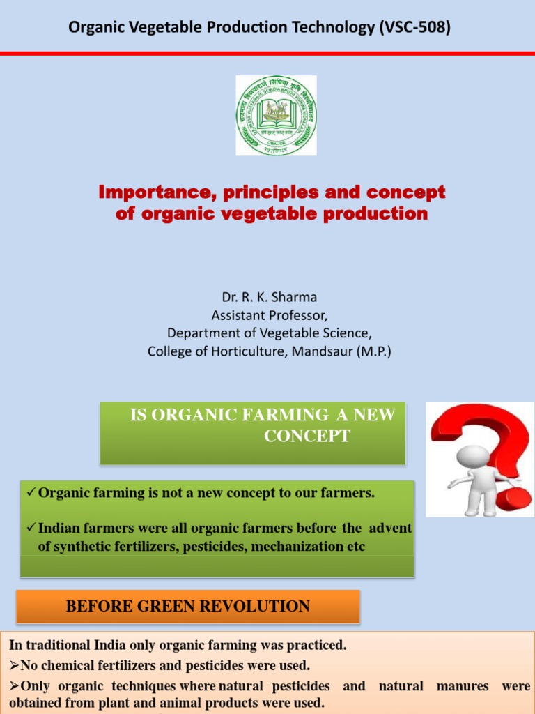 Organic Vegetable Production Technology: Principles, Concepts and ...