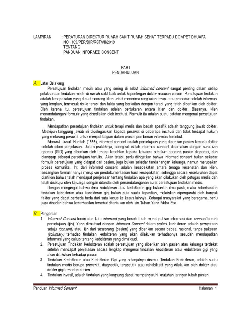 Panduan Informed Consent Medis | PDF