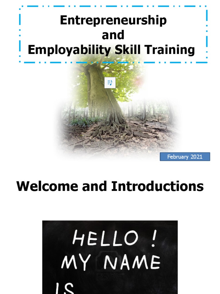 Entrepreneurship And Employability Skills Training Day I Pdf