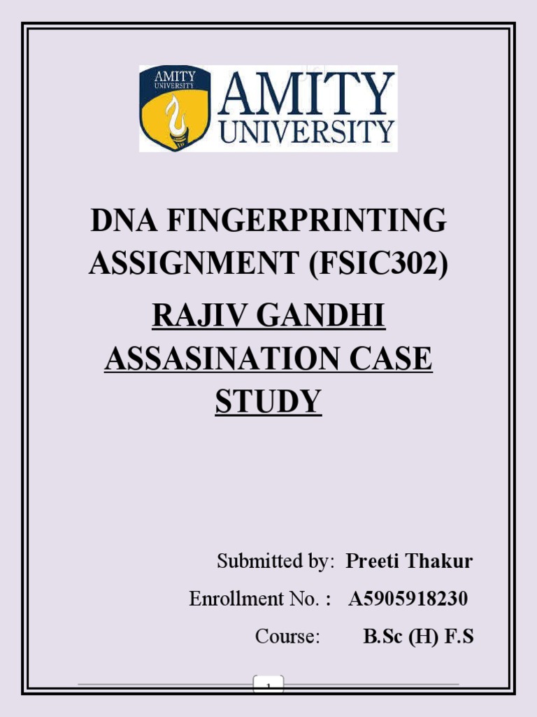 Dna Fingerprinting Assignment | PDF