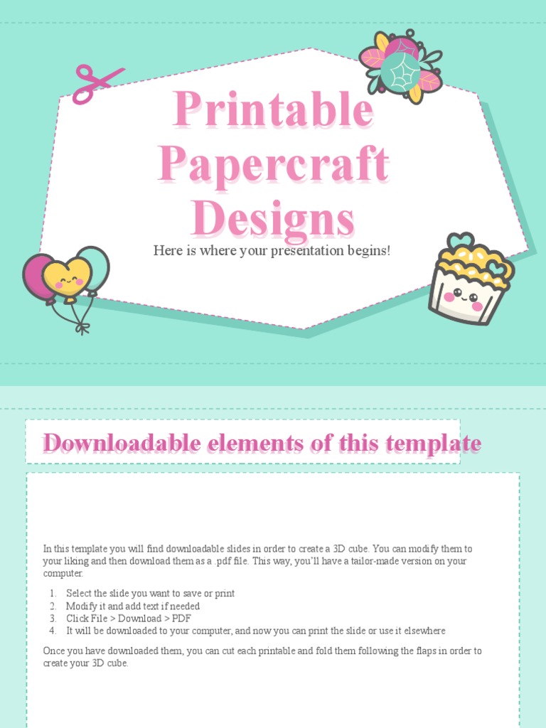 Printable Papercraft Designs by Slidesgo | PDF | 3 D Computer Graphics ...