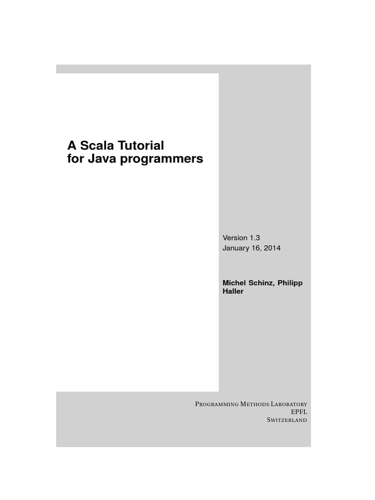 A Scala Tutorial For Java Programmers January 16 2014 Pdf Scala Programming Language