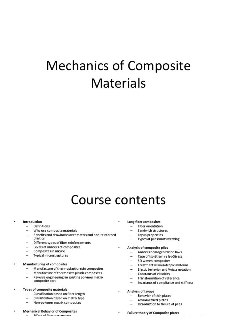 Mechanics of Composite Materials | PDF | Composite Material ...