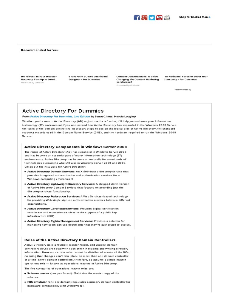 7 Active Directory For Dummies Cheat Sheet - Navid 323195.HTML | PDF ...