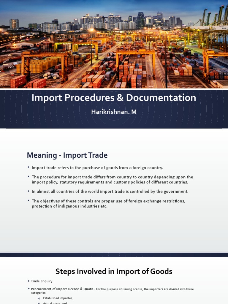 Import Procedures and Documentation Guide | PDF | Electronic Data ...