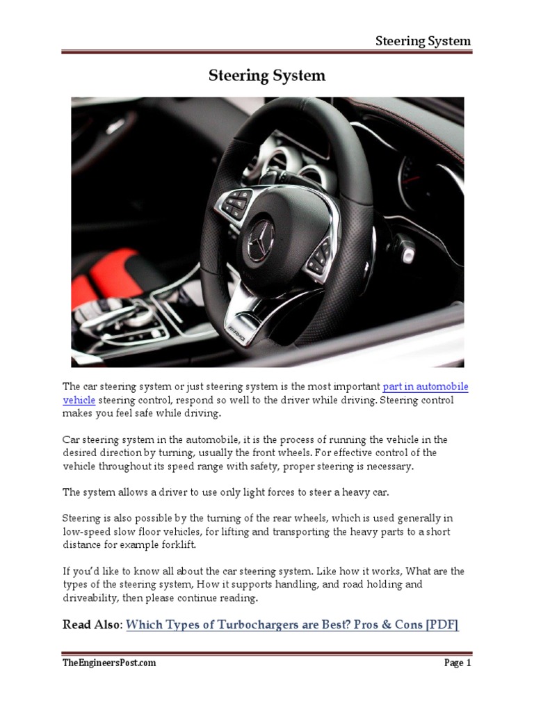 Steering System | PDF | Steering | Gear