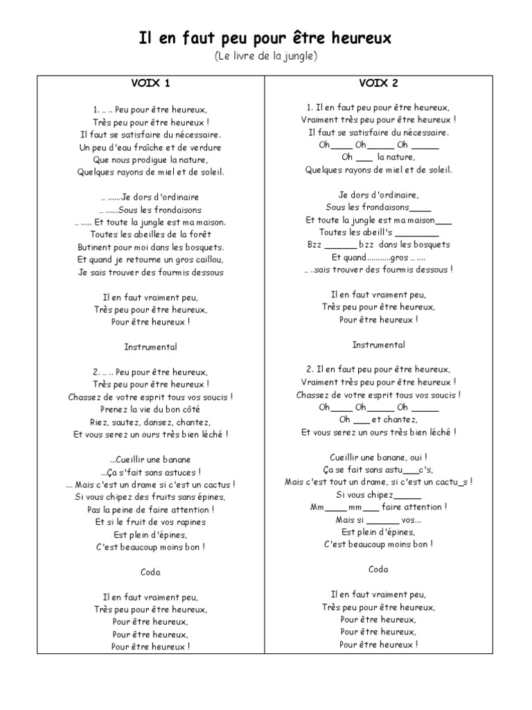 Il - en - Faut - Peu... Paroles | PDF | Abeilles