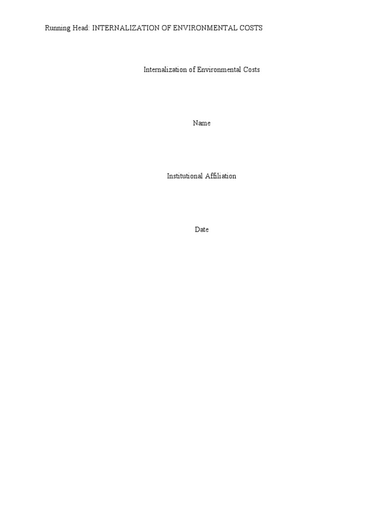 Internalization of Environmental Costs | PDF | Externality | Taxes