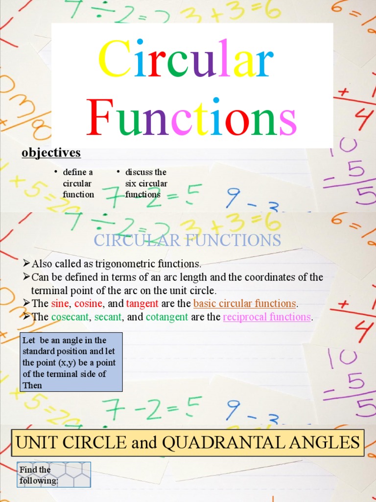 Lesson 2 Circular Functions | PDF
